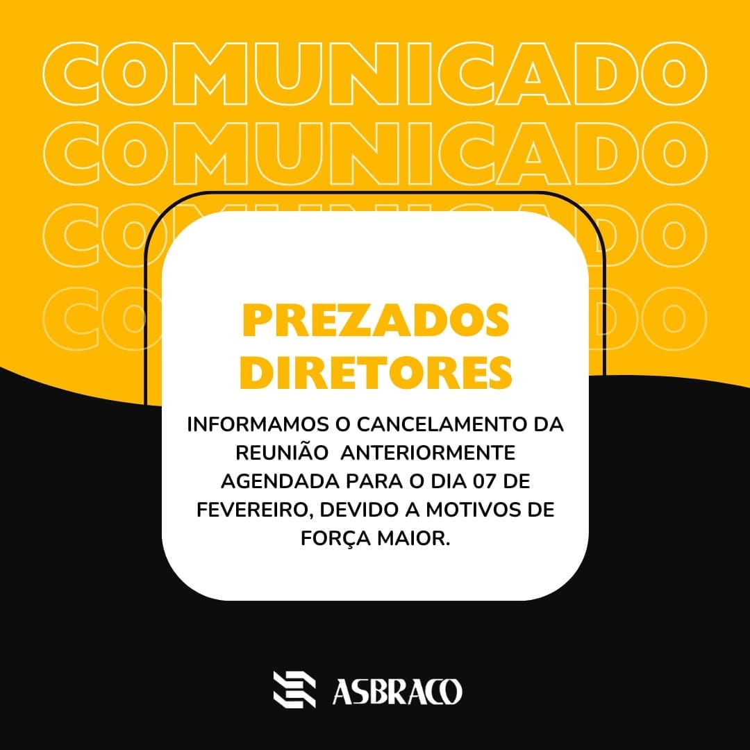 Reunião de Diretoria Cancelada - Asbraco